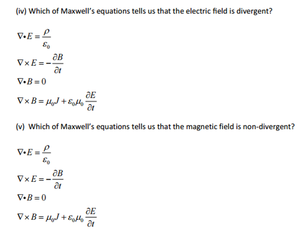 Solved Which of Maxwell's equations tells us that the | Chegg.com