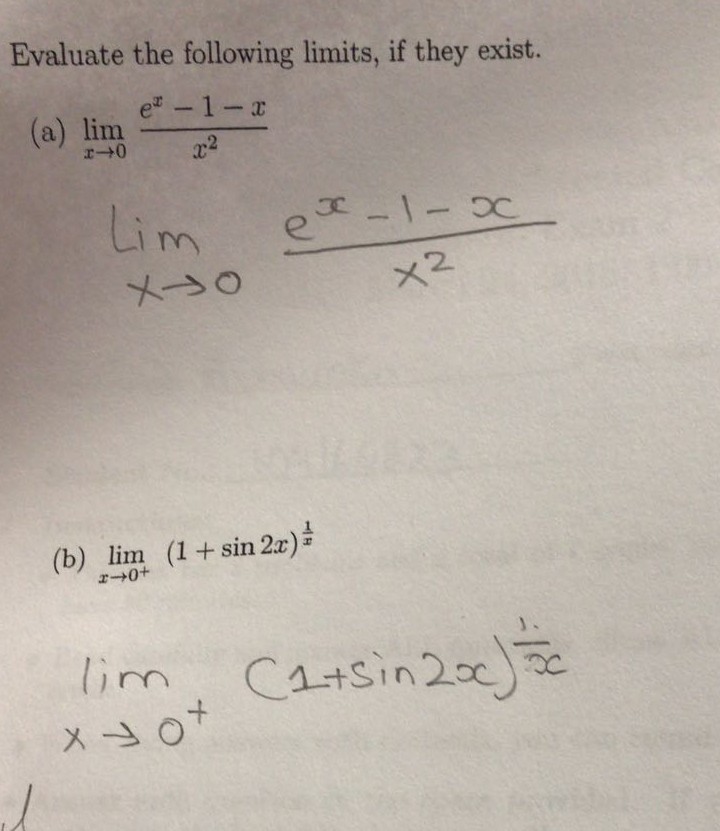 Solved Evaluate the following limits, if they exist. a) lim | Chegg.com