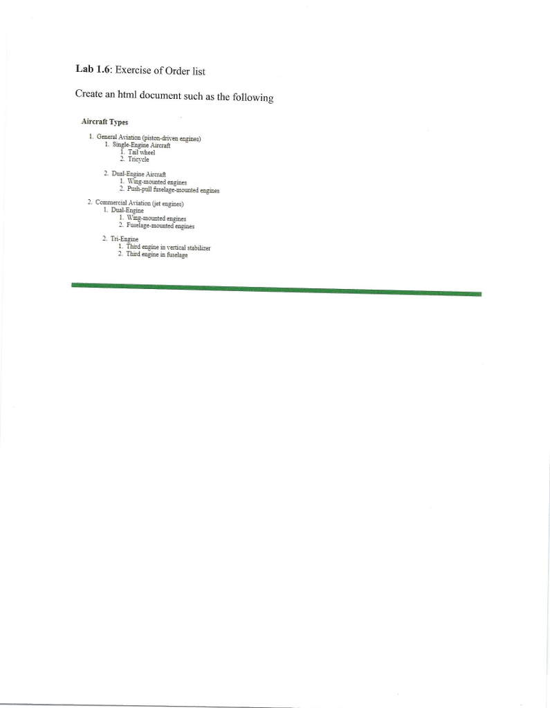 list of aircraft types