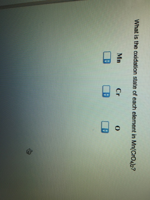 Solved What is the oxidation state of each element in | Chegg.com