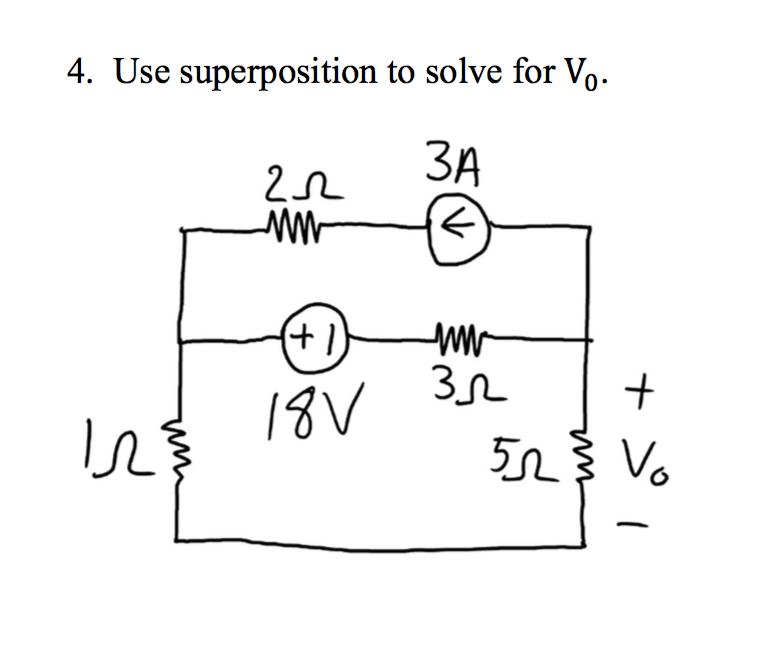 Solved Use superposition to solve for V_0. | Chegg.com