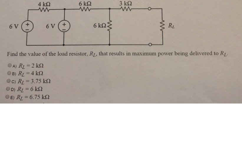 Solved Find the value of the load resistor, RL, that | Chegg.com