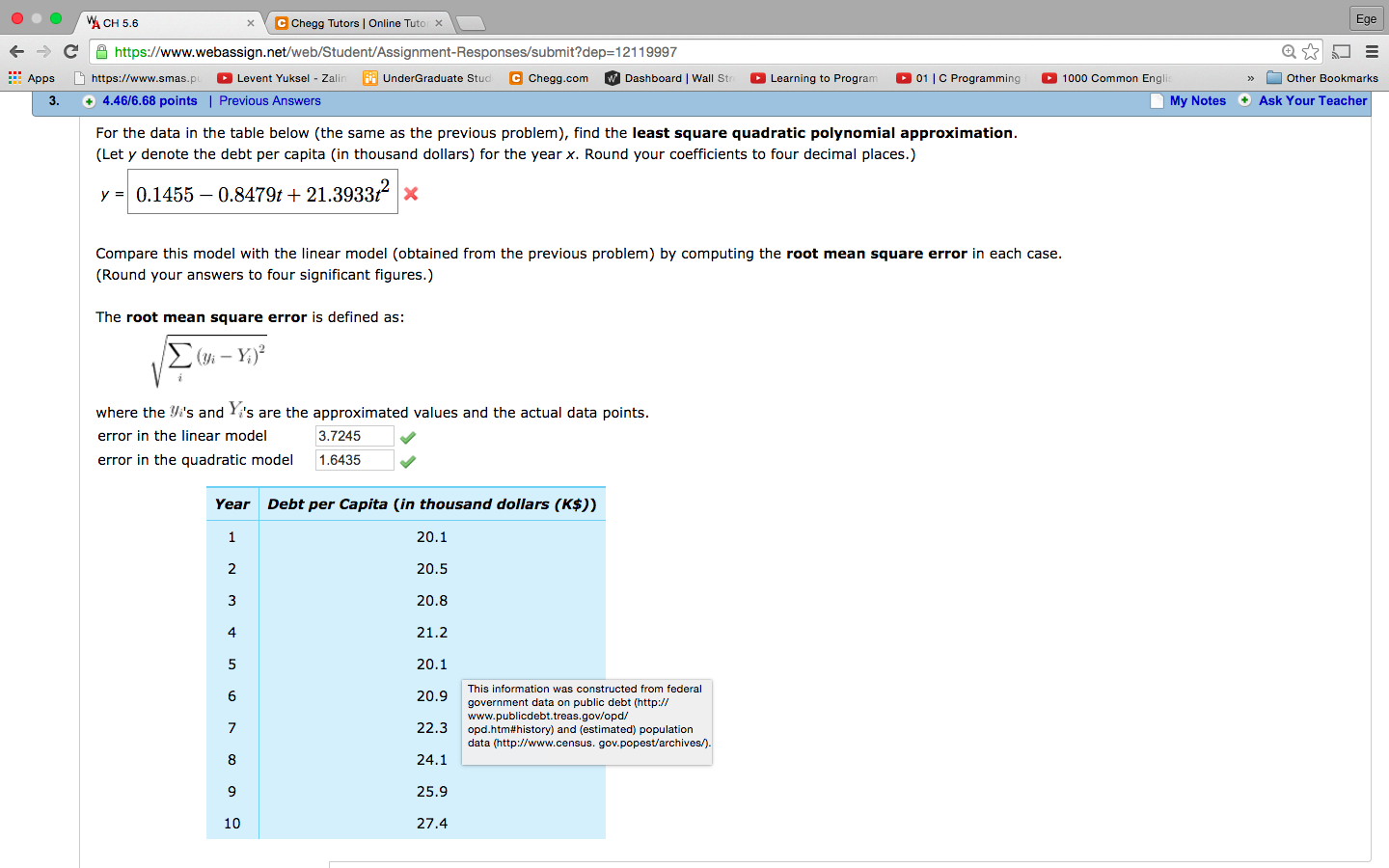 Solved: For The Data In The Table Below (the Same As The P... | Chegg.com