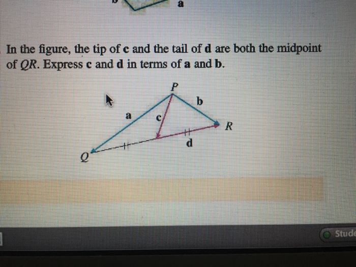 Solved In the figure, the tip of c and the tail of d are | Chegg.com