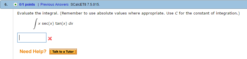 Solved Evaluate the integral. (Remember to use absolute | Chegg.com
