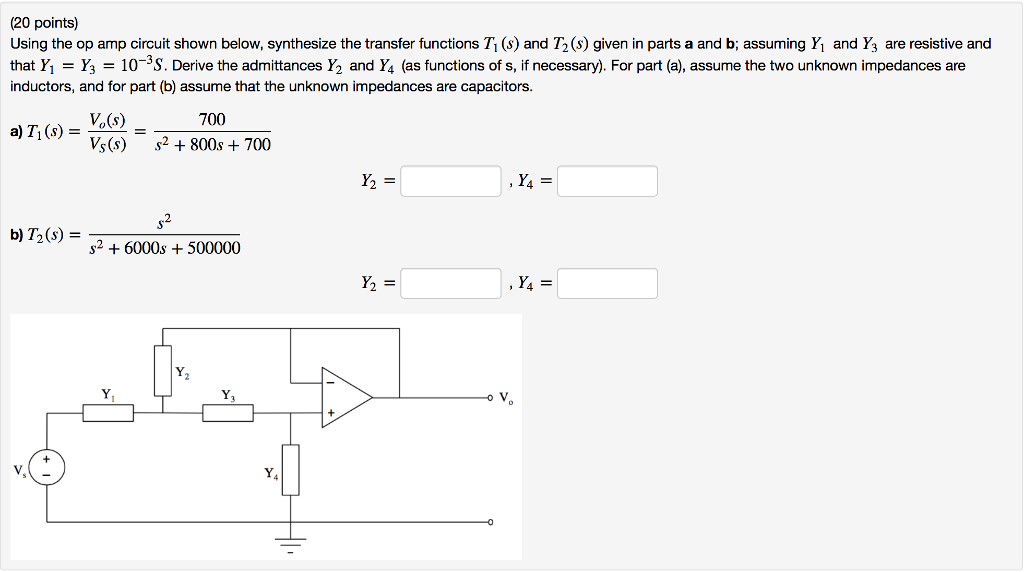 Solved (20 points) Using the op amp circuit shown below, | Chegg.com