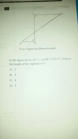 Solved In the figure above, AB = 1 and BC = CD = 3, What is | Chegg.com
