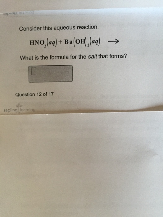 Solved Consider this aqueous reaction. HNO3(aq)+ Ba(OH)2(aq) | Chegg.com