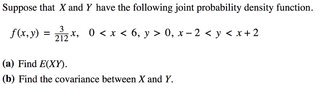 Solved Suppose That X And Y Have The Following Joint