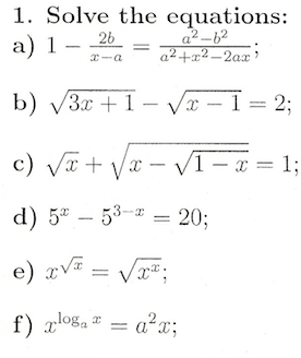 Solved Solve the equations: 1 - 2b/x - a = a^2 - b^2/a^2 + | Chegg.com