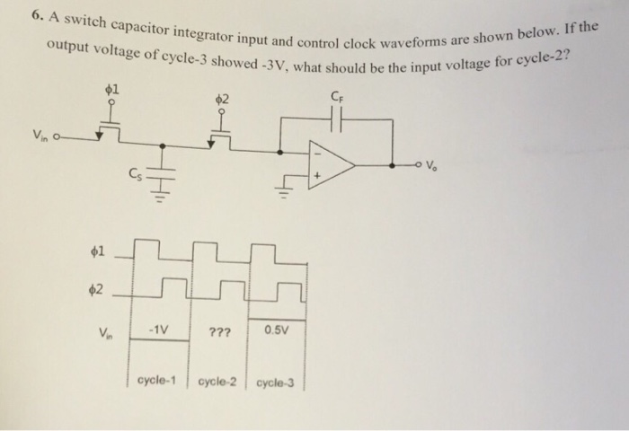 Solved 6 A Switch Capacitor The Integrator Input And 