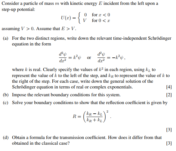 Solved Consider a particle of mass m with kinetic energy E | Chegg.com