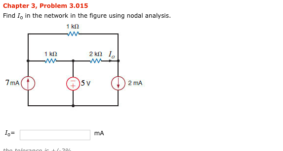 Solved Chapter 3, Problem 3.015 Find Io in the network in | Chegg.com