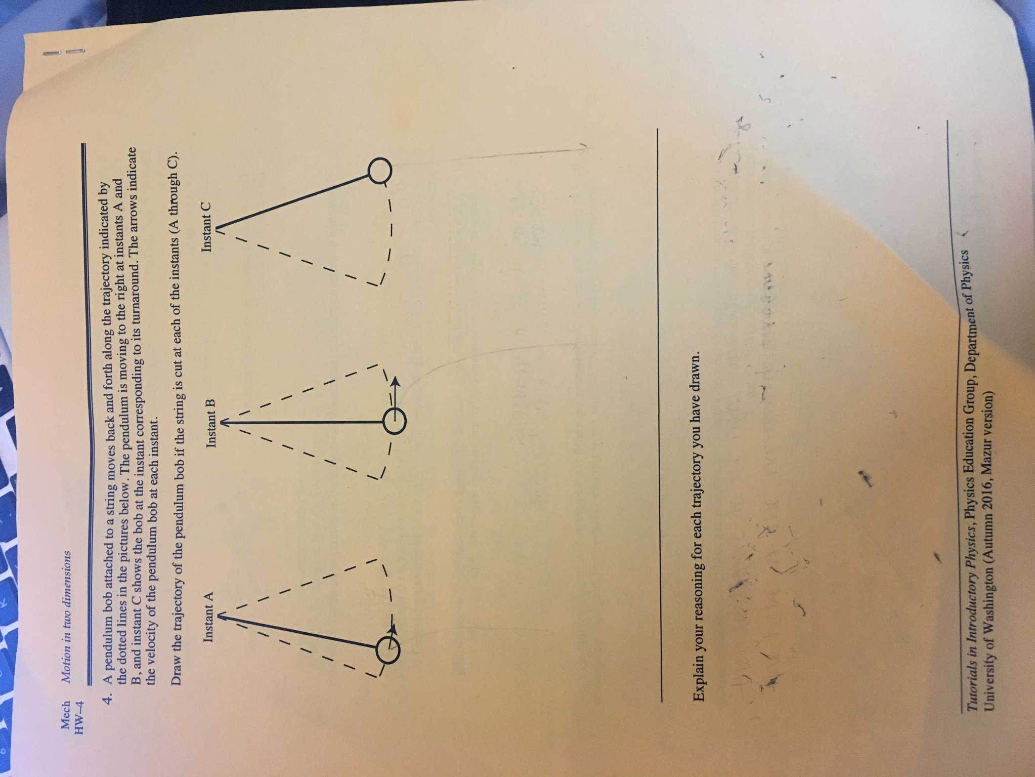 Solved A pendulum bob attached to a string moves back and | Chegg.com