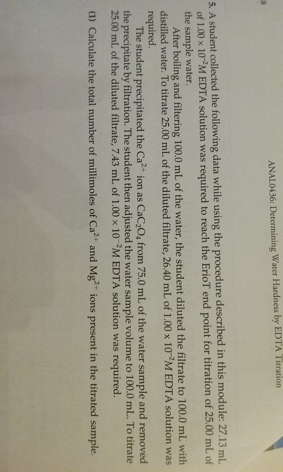 Solved A student collected the following data while using | Chegg.com