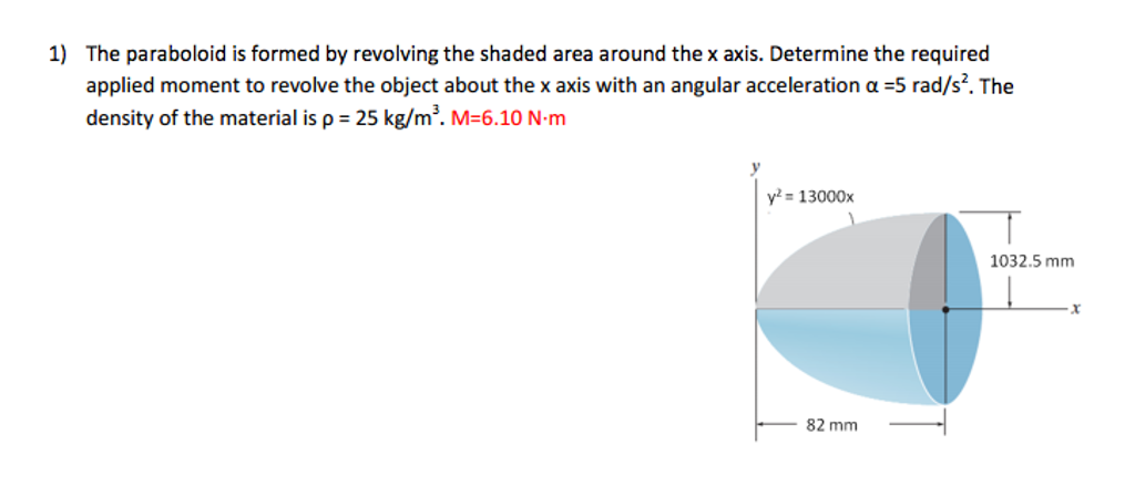 Solved The paraboloid is formed by revolving the shaded area | Chegg.com