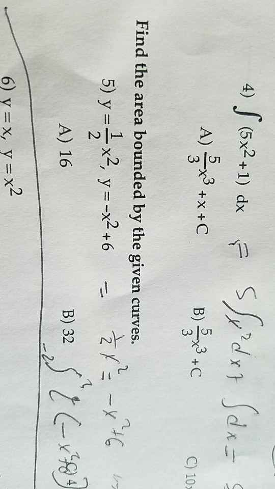 Solved A) 3x3 +x +0 C) 10 Find the area bounded by the given | Chegg.com