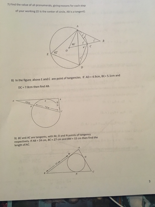 Solved Find the value of all pronumerals, giving reasons for | Chegg.com