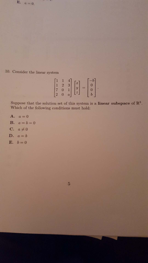 Consider the linear system. Suppose that the solution | Chegg.com
