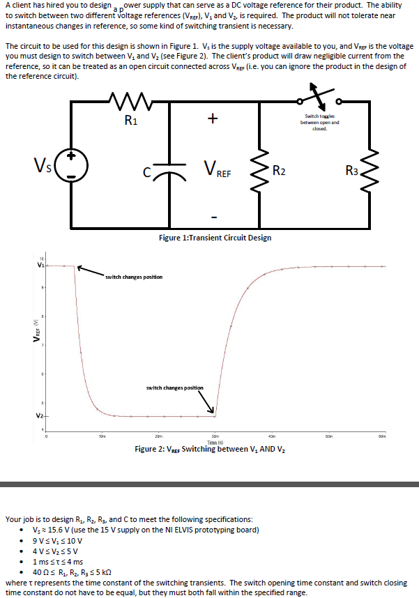 Solved Please help me find the values for R1, R2, R3, and C, | Chegg.com