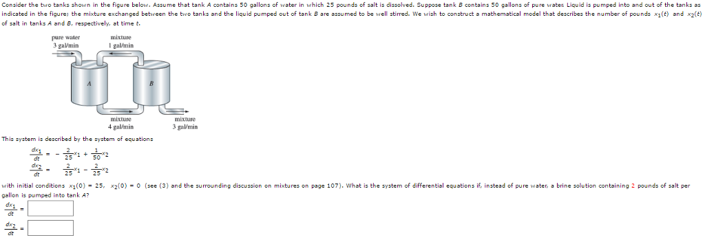 Solved Consider the two tanks shown in the figure below. | Chegg.com