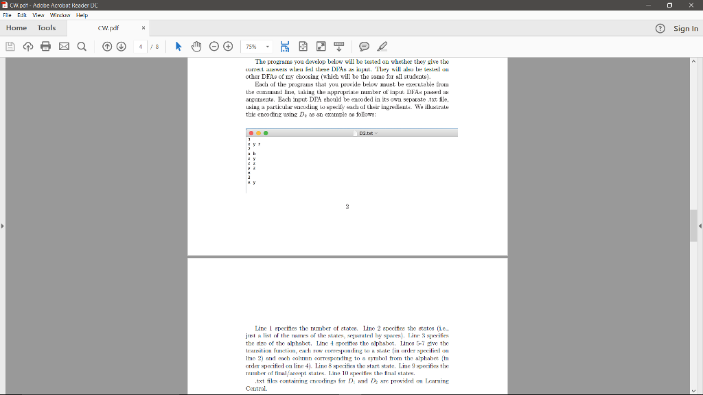 Solved E cW.pdt- Adobe Acrobat Reader DC ilit Vie Windaw | Chegg.com