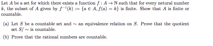 Solved Let A be a set for which there exists a function f : | Chegg.com