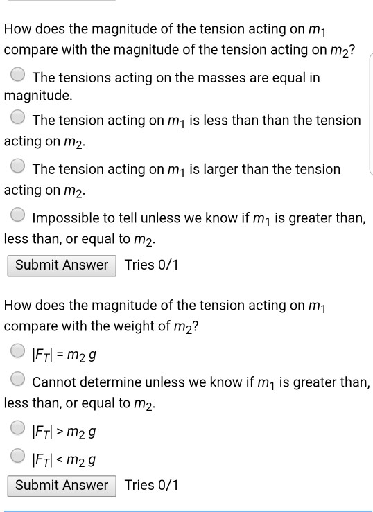 Solved Two masses m and m2 are connected by a massless | Chegg.com