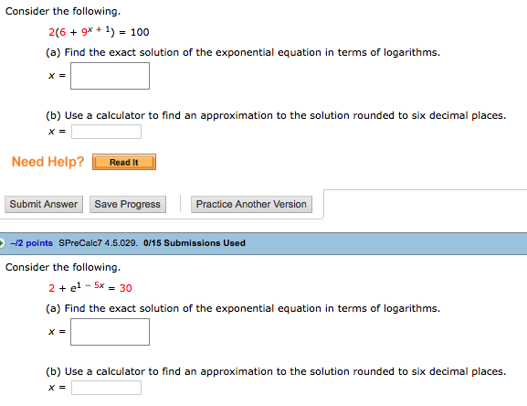 Solved Consider the following. 2(6 + 9^x +1) = 100 (a) | Chegg.com Solved Consider the following. 2(6 + 9^x +1) = 100 (a) | Chegg.com