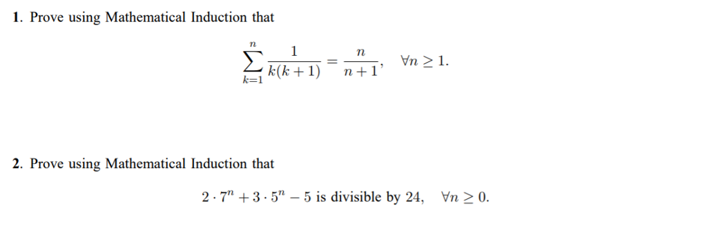 Solved 1. Prove using Mathematical Induction that Vn 21 | Chegg.com Solved 1. Prove using Mathematical Induction that Vn 21 | Chegg.com