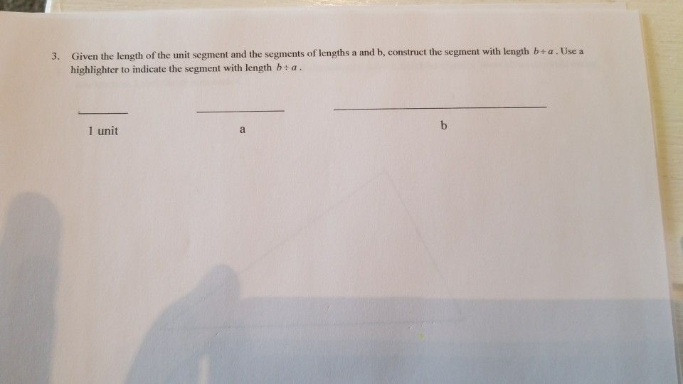 Solved Given the length of the unit segment and the segments | Chegg.com
