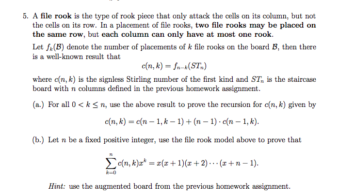 5. A file rook is the type of rook piece that only | Chegg.com