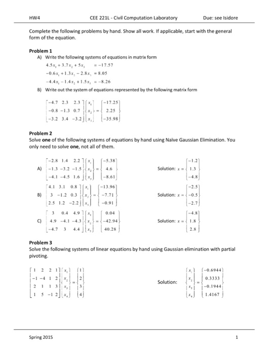 Solved Complete the following problems by hand. If | Chegg.com Solved Complete the following problems by hand. If | Chegg.com