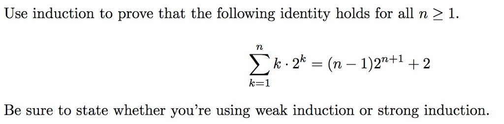 Solved Use induction to prove that the following identity | Chegg.com