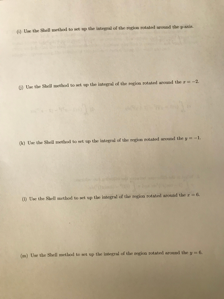 Solved (G) Use the Shell method to set up the integral of | Chegg.com