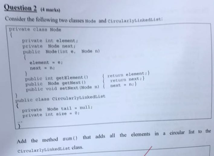 Solved Question 2 (4 marks) Consider the following two | Chegg.com