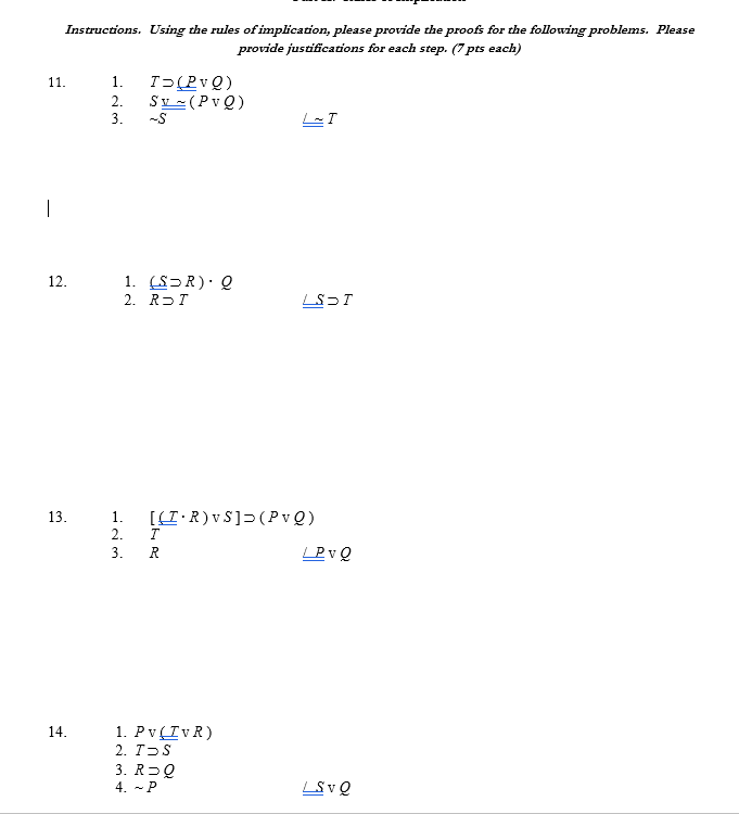 Solved Using the rules of implication, provide the proofs | Chegg.com