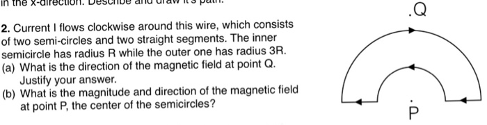 2. Current I flows clockwise around this wire, which | Chegg.com