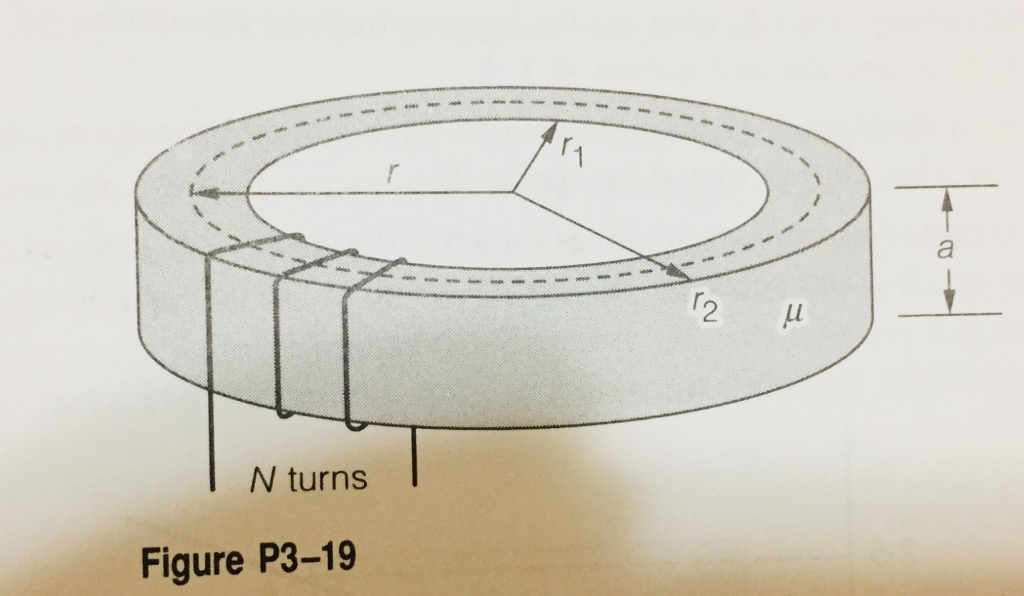 Solved toroid cross section is shown in Figure P3-19. The | Chegg.com