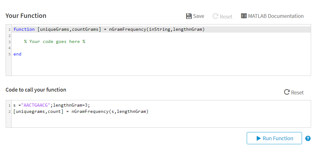 Dna N Gram Distribution Strings Matlab Only Given A