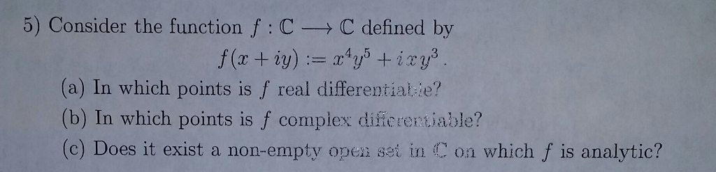 Consider the function f: C rightarrow C defined by f | Chegg.com