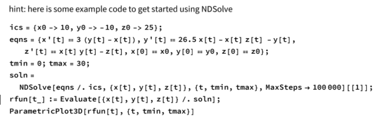 "Lorenz's attractor" is the solution set to the | Chegg.com