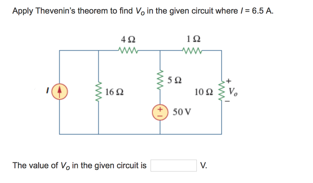 Solved Apply Thevenin's theorem to find V_o in the given | Chegg.com