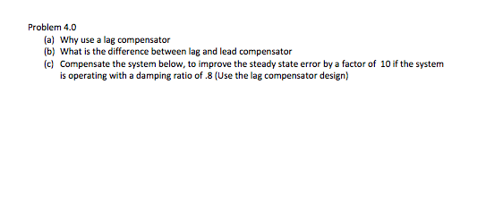 Solved Why Use A Lag Compensator What Is The Difference Chegg