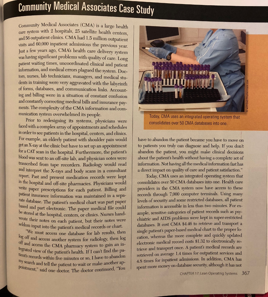 Solved Community Medical Associates Case Studv Medical | Chegg.com