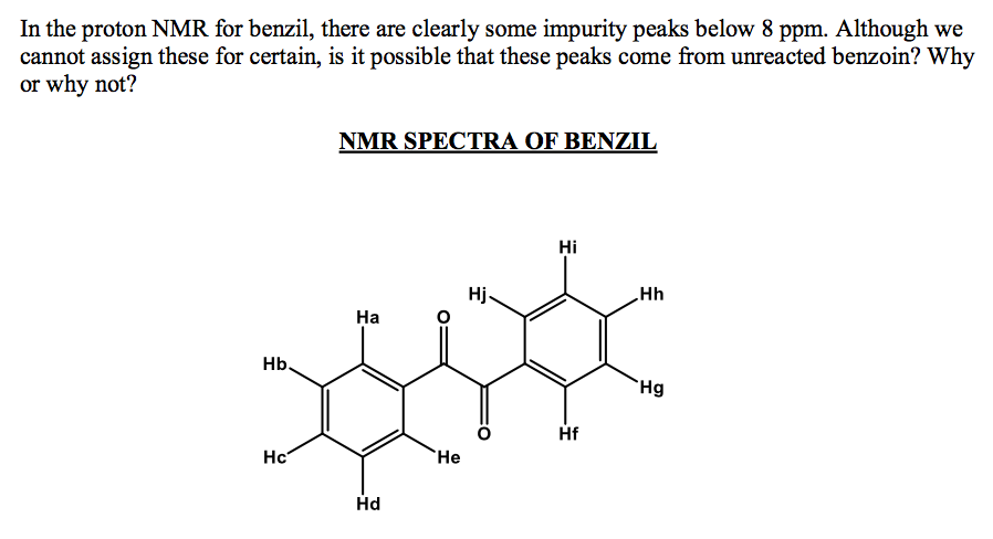 Solved In the proton NMR for benzil, there are clearly some | Chegg.com