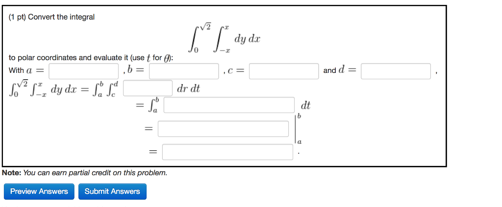 Solved Convert the integral integral_0^Squareroot 2 | Chegg.com