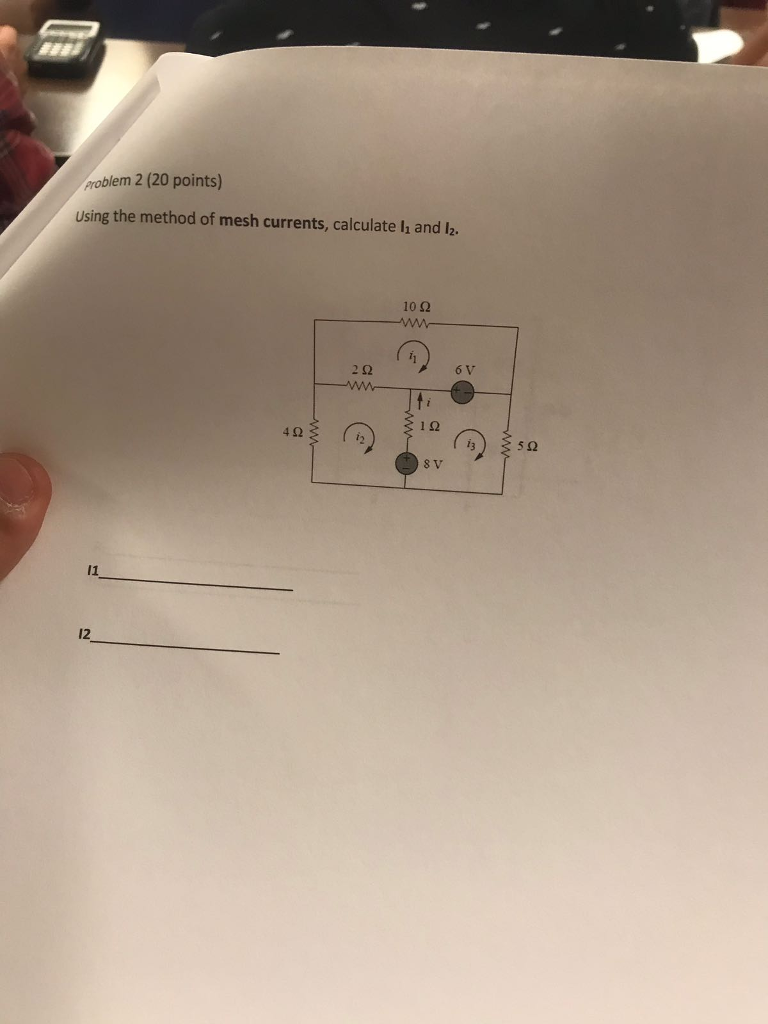 Solved roblem 2 (20 points) Using the method of mesh | Chegg.com