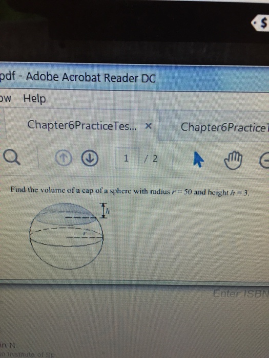 Solved Find the volume of a cap of a sphere with radius r - | Chegg.com