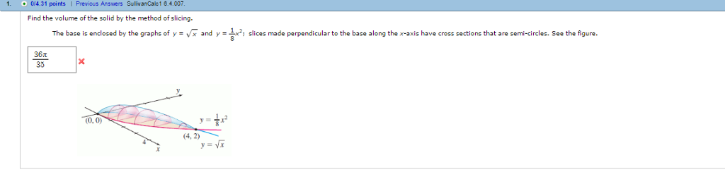 Solved Find the volume of the solid by the method of | Chegg.com